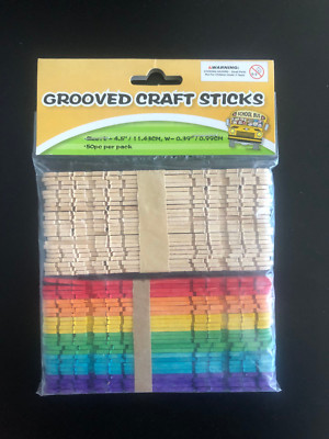 School Bus Grooved Craft Sticks 50 Pack Mixed Colors NEW | eBay