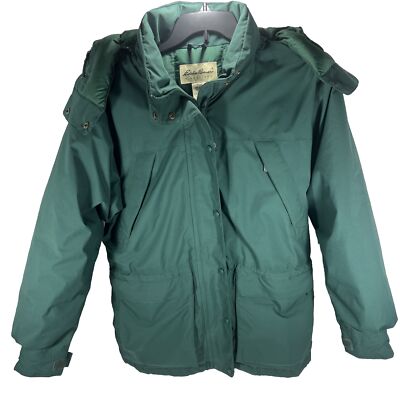 EDDIE BAUER GORE-TEX RIDGE LINE GOOSE DOWN HOODED GREEN COAT JACKET ...