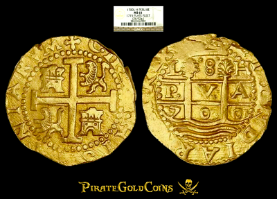 Gold Doublon Felipe Ii Coin Treasure Spanish Armada Coin