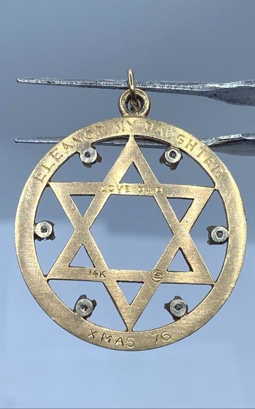 Solid 13K Yellow Gold Diamond Star of David 1.25" Pendant 10g | eBay