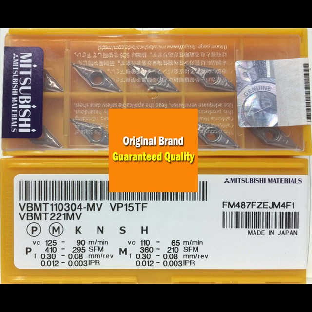 One Mitsubishi Vbmt110304-mv Vp15tf Carbide Inserts 10pcs/pack for sale ...