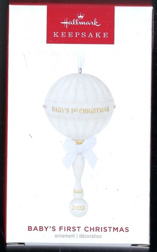 2023 Hallmark Baby's First Christmas Rattle 2023 Porcelain Keepsake ...