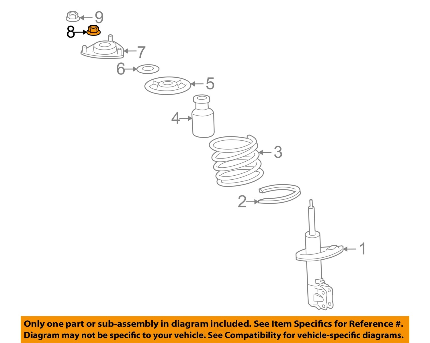 MITSUBISHI OEM 02-17 Lancer Rear Suspension-Mount Nut MF434105 | eBay