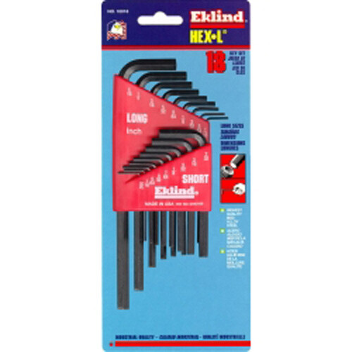 Eklind 11222 Combination Bright-Hex-L Key Set Sizes 0.050 to 3/8 (22 ...