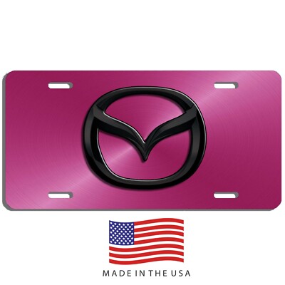 Mazda Front Aluminum License Plate Tag Pink and Black Vehicle Car Truck ...