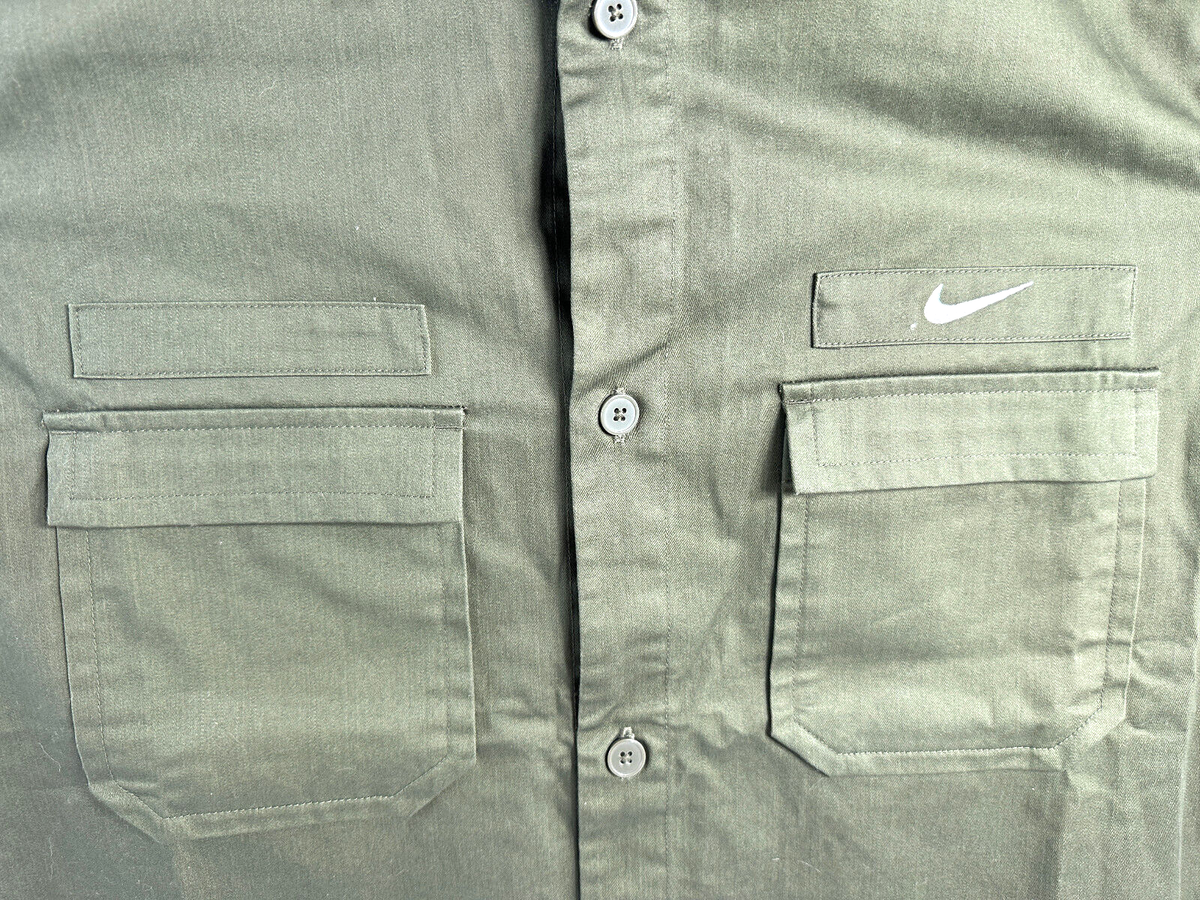 Nike Life Woven Military Short Sleeve Button-Down Shirt Nike Life Woven Military Short Sleeve Button-Down Shirt