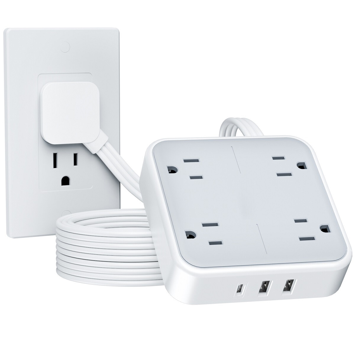 12 Outlet Power Strip 12-Outlet Power Strip With 6 USB Ports - 5ft ...