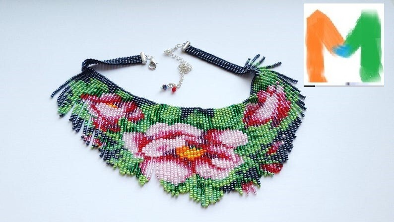 Boho Beaded Handmade Seed Bead American Ukrainian traditional Necklace ...