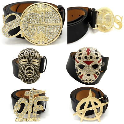 Men's Hip Hop Fashion Belt Buckle Anarchy, OTF, Sniper Gang, Mask Size ...