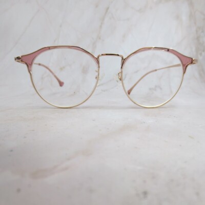 Firmoo Suofeia Eyeglasses Frame S11093-C03 Women's Beige Half Rim 60-19 ...