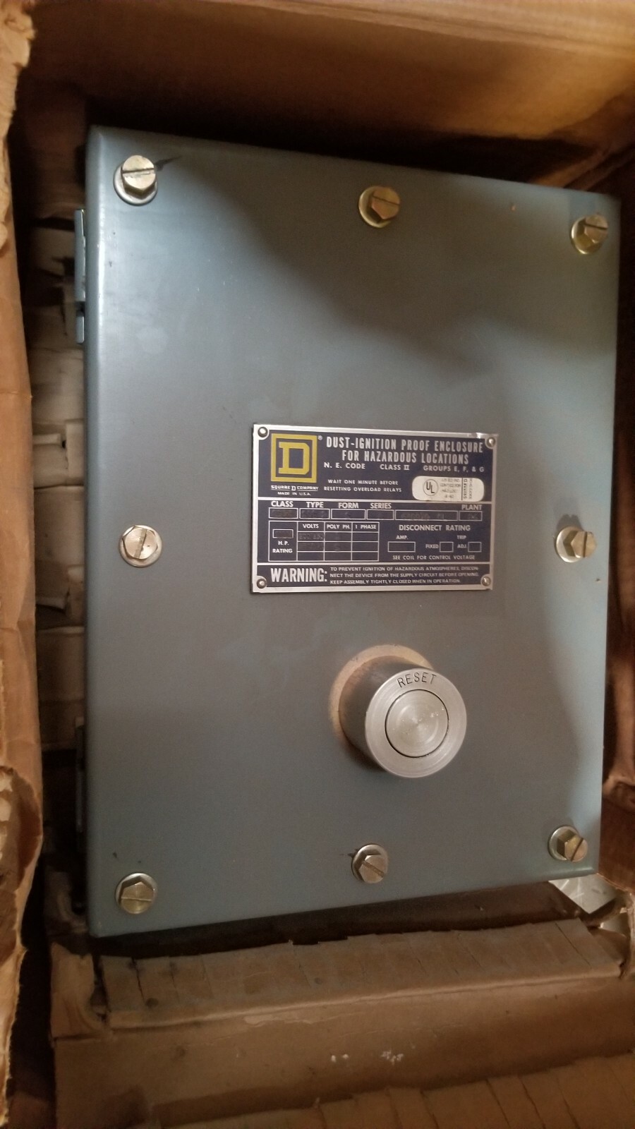 (C) Square D Dust Ignition Proof Enclosure 8536SBE2S 8536 SBE 2 NEW ...