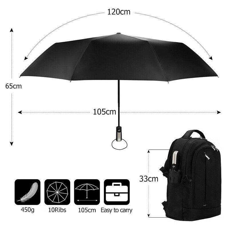 Double Wind Windproof Strong Automatic Open Folding Canopy 10 Ribs ...