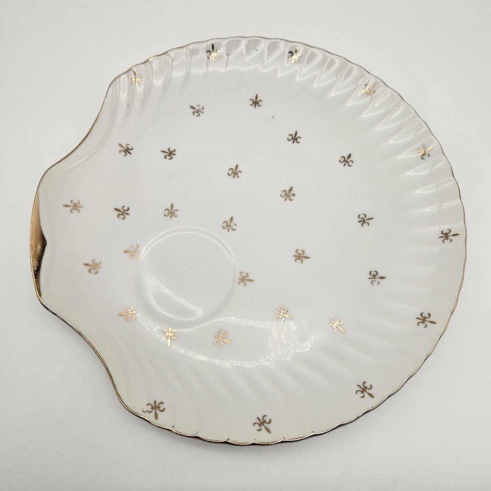 Vintage Lefton Japan Fleur Di Lis Porcelain Snack Plate and Cup #1801R ...