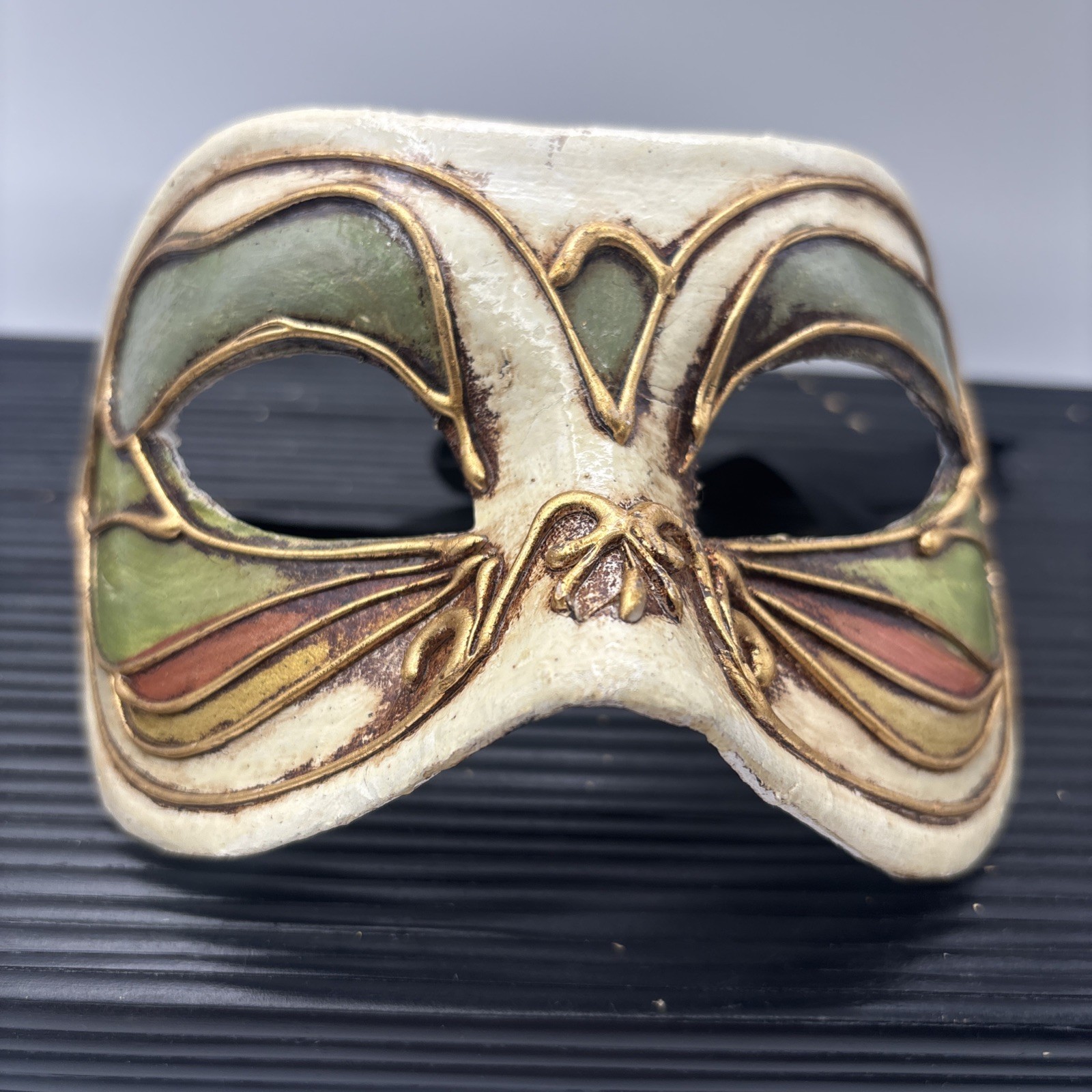 Green Gold Colombina Masquerade Mask Italy Italian Venetian Made | eBay