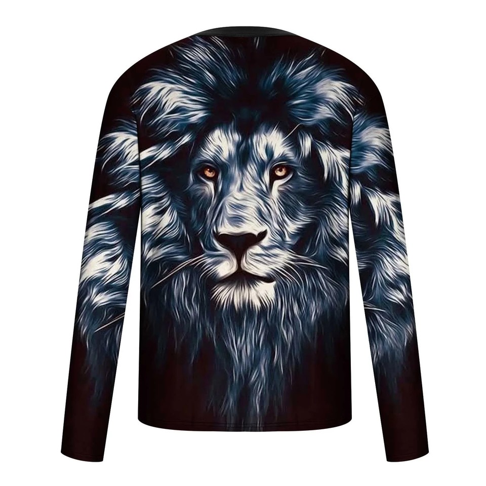 3D Animal Lion Print Long Sleeve | eBay
