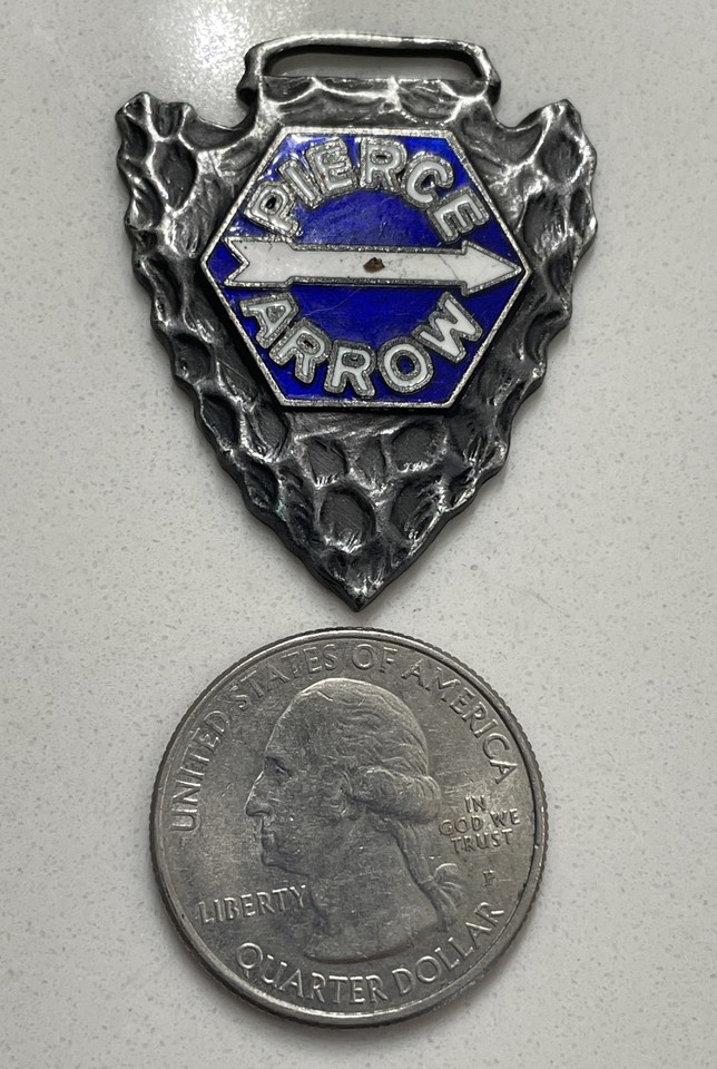 Vintage Advertising Figural Watch Fob Pierce Arrow Buffalo NY Enameled ...