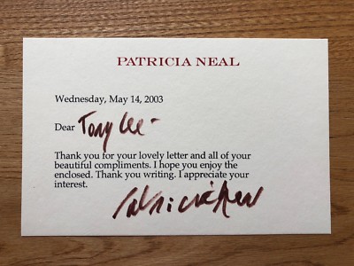 Patricia Neal American actress typed note autographed signed | eBay UK