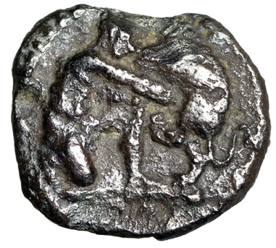 VERY RARE Greek Silver Obol Coin w COA Hercules Strangling Lion MALLOS ...