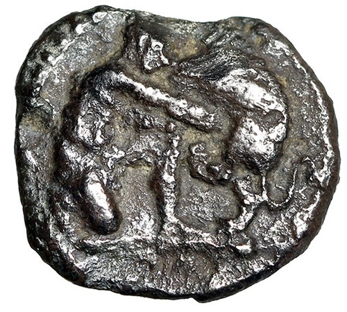 VERY RARE Greek Silver Obol Coin w COA Hercules Strangling Lion MALLOS ...