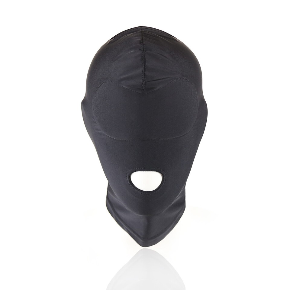 Black Face Mask Elastic Breathable Open Eyes Mouth Spandex Costume Hood ...