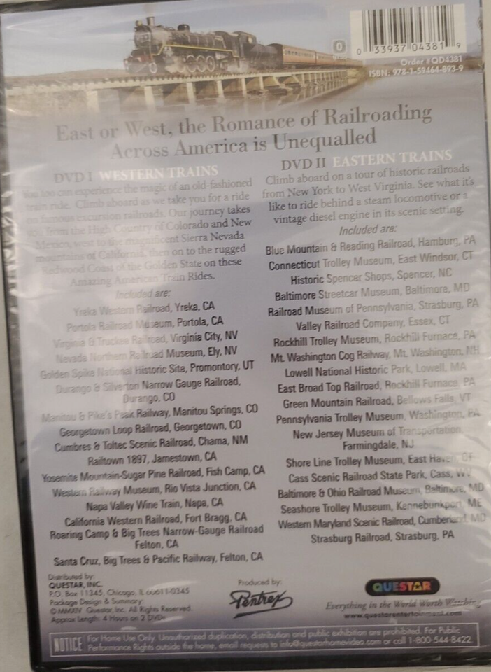 AMERICA'S AMAZING TRAIN RIDES (DVD, 2-DISC SET, 2014) NEW SEALED | eBay