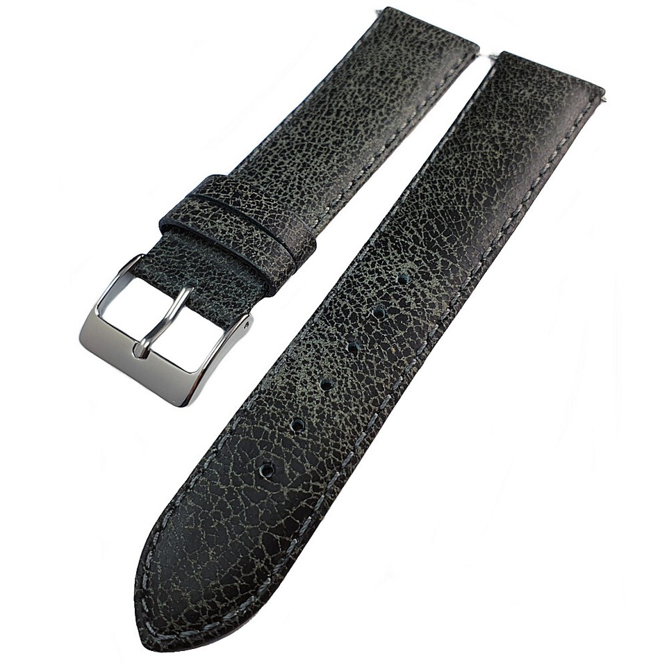 Genuine Leather Vintage Style Watch Strap Grey 18mm 20mm 22mm | eBay