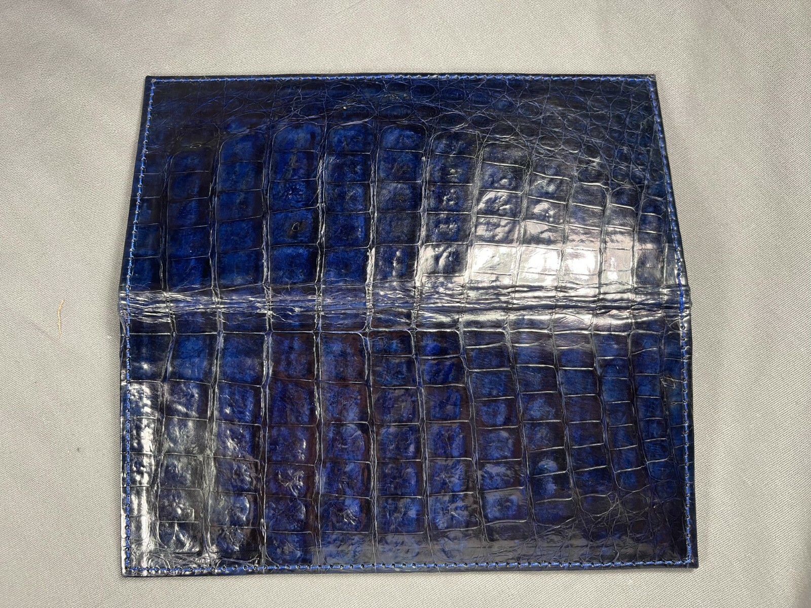 New Genuine BLUE Alligator Premium Skin Check/Card or Breast Pocket ...