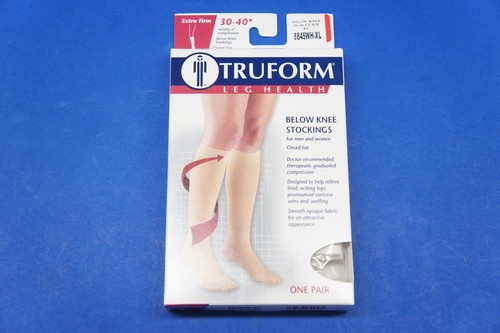 Truform 8845WH-XL X-Large size Compression Stocking Soft Top Closed Toe ...
