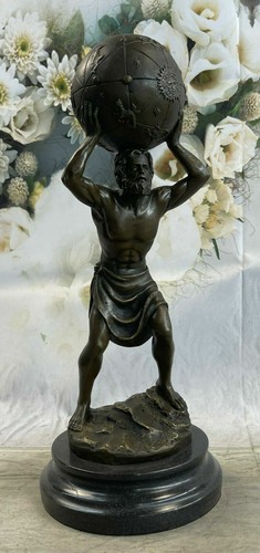 Bronze Atlas 'Holding' Up Céleste Sphère Statue / Sculpture Art Déco ...