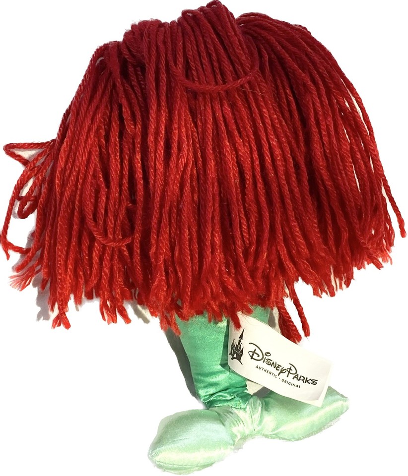 Disney Parks Little Mermaid Princess Ariel Plush Toy Yarn Hair Rag Doll ...