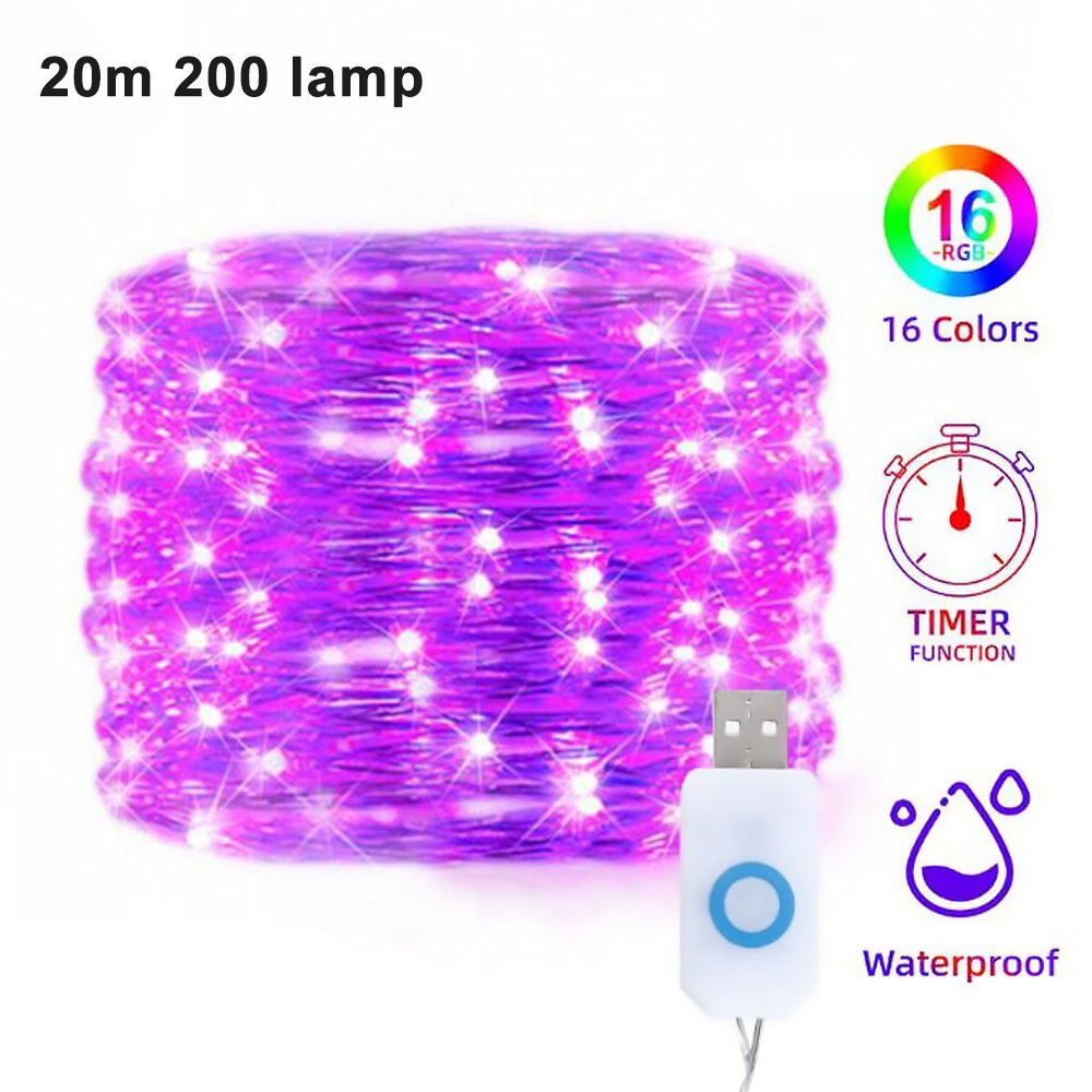 Christmas Tree Decor RGB LED String Lights Smart bluetooth App Remote ...