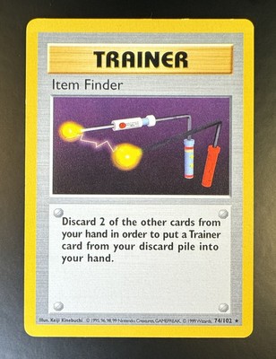 Item Finder 74/102 LP RARE SHADOWLESS Base Set Trainer Pokemon Card ...
