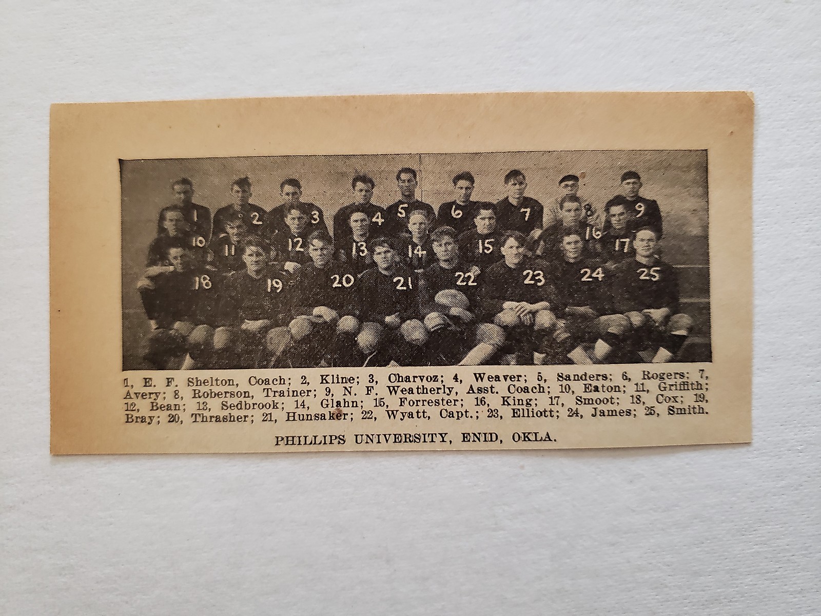 Phillips University Enid Oklahoma 1924 Football Team Picture | eBay
