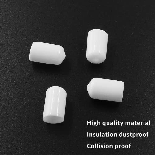 50pcs Rubber End Caps Screw Thread Protector Caps, White Vinyl 1/2 Inch ...