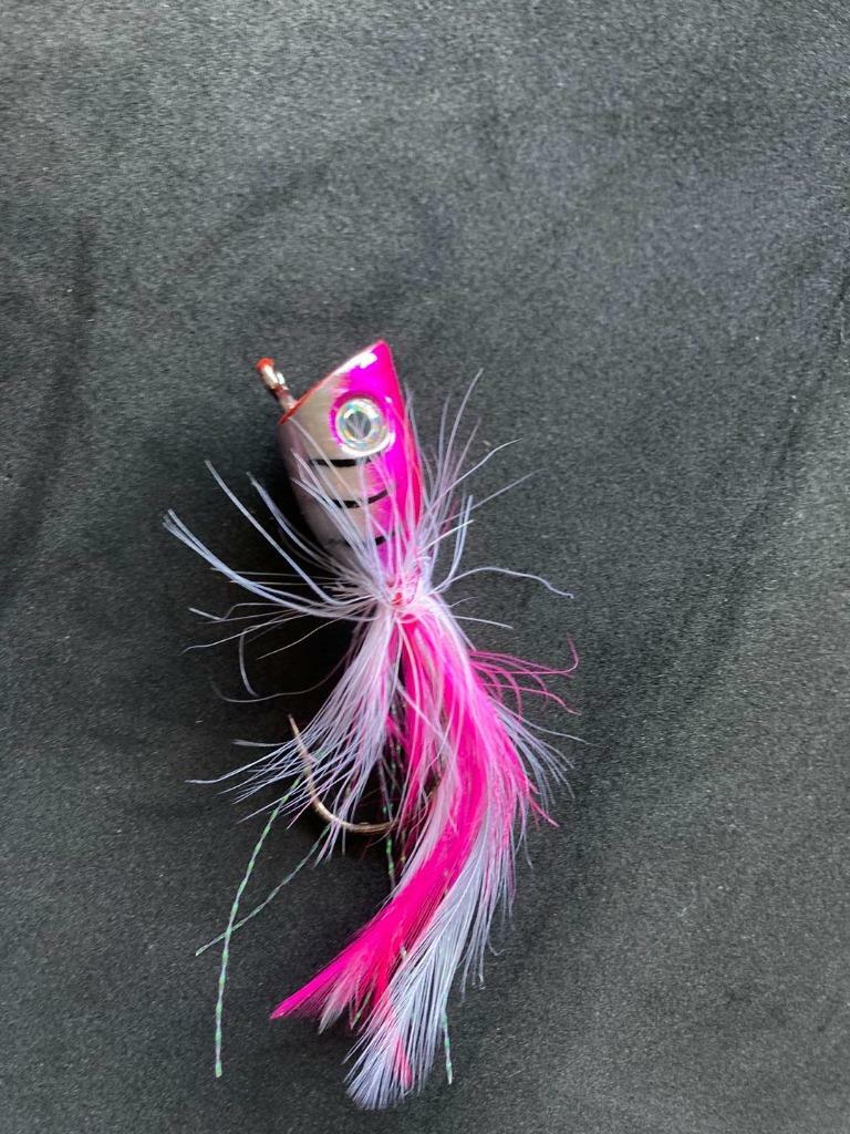 6pcs New Generation Quality Medium Surf Popper Fishing Lure Pink Laser ...