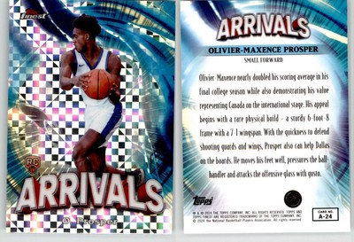 Olivier-Maxence Prosper 2023-24 Finest Arrivals Xfractor A-24 Mavericks ...
