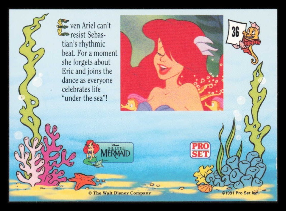 1991 Pro Set Disney The Little Mermaid Animated Movie Trading Cards You ...