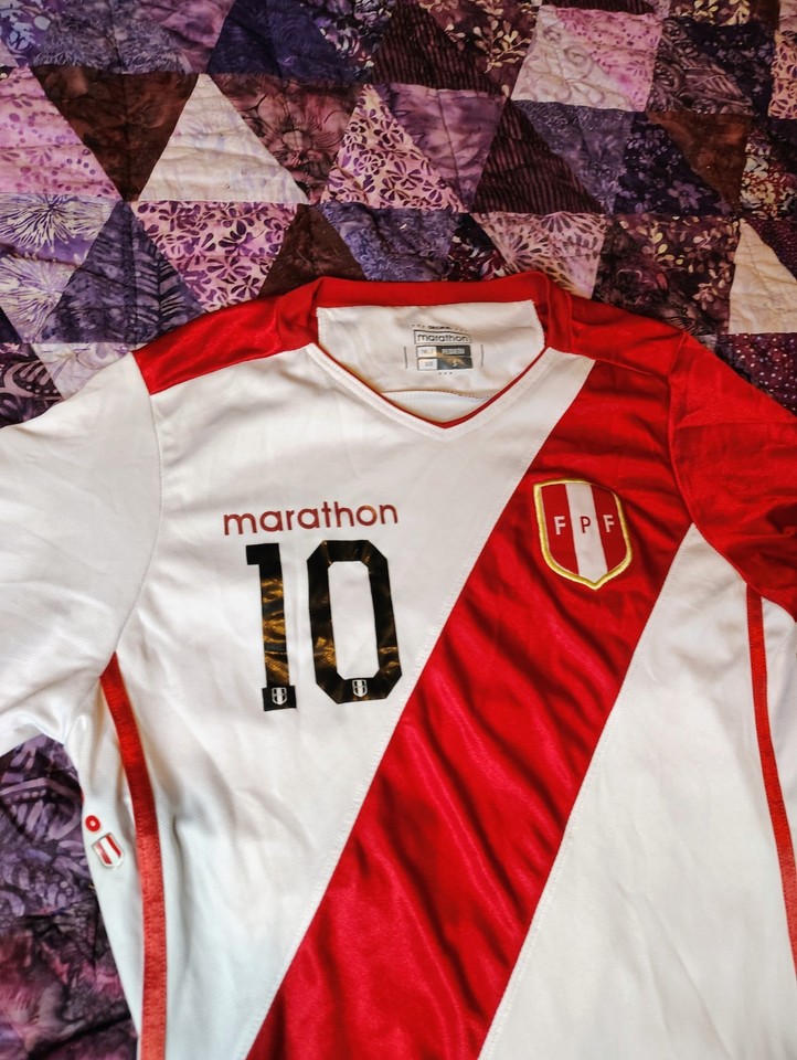 Umbro Peru FPF Jefferson Farfan 2018 World Cup Soccer Red Jersey Mens ...