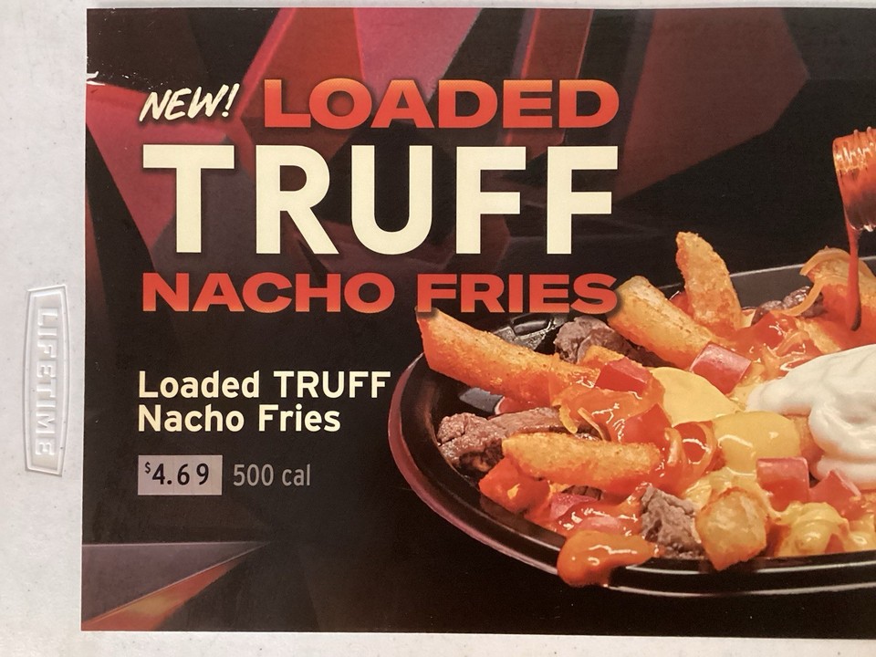 Taco Bell Limited Time Loaded Truff Fries Display Sign Board Rare | eBay