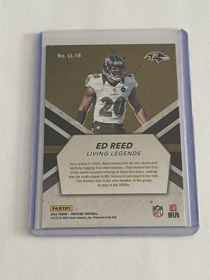 Ed Reed 2022 Panini Prestige Living Legends Ravens Card #LL-18 | eBay