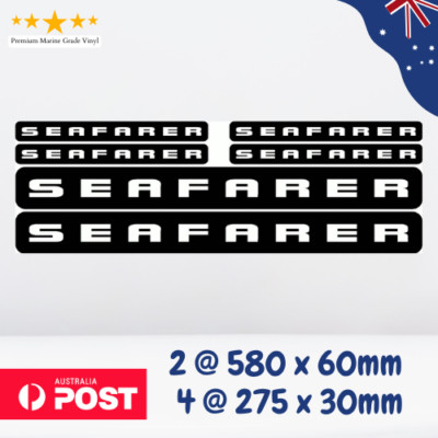 SEAFARER Fishing Boat Stick Sticker Decal Marine One Colour Set of 6 ...