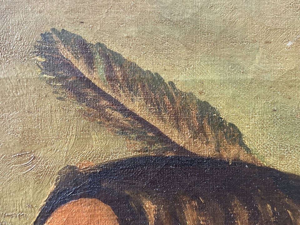 🔥 Historic Antique 19th Native American Indian Painting - Chief WOLF ...