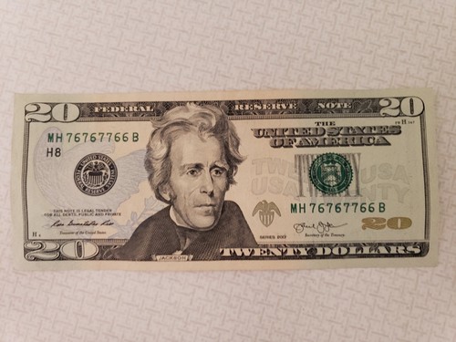 Rare 20 Dollar Bill w/ All 6's And 7's Rare Sequence | eBay