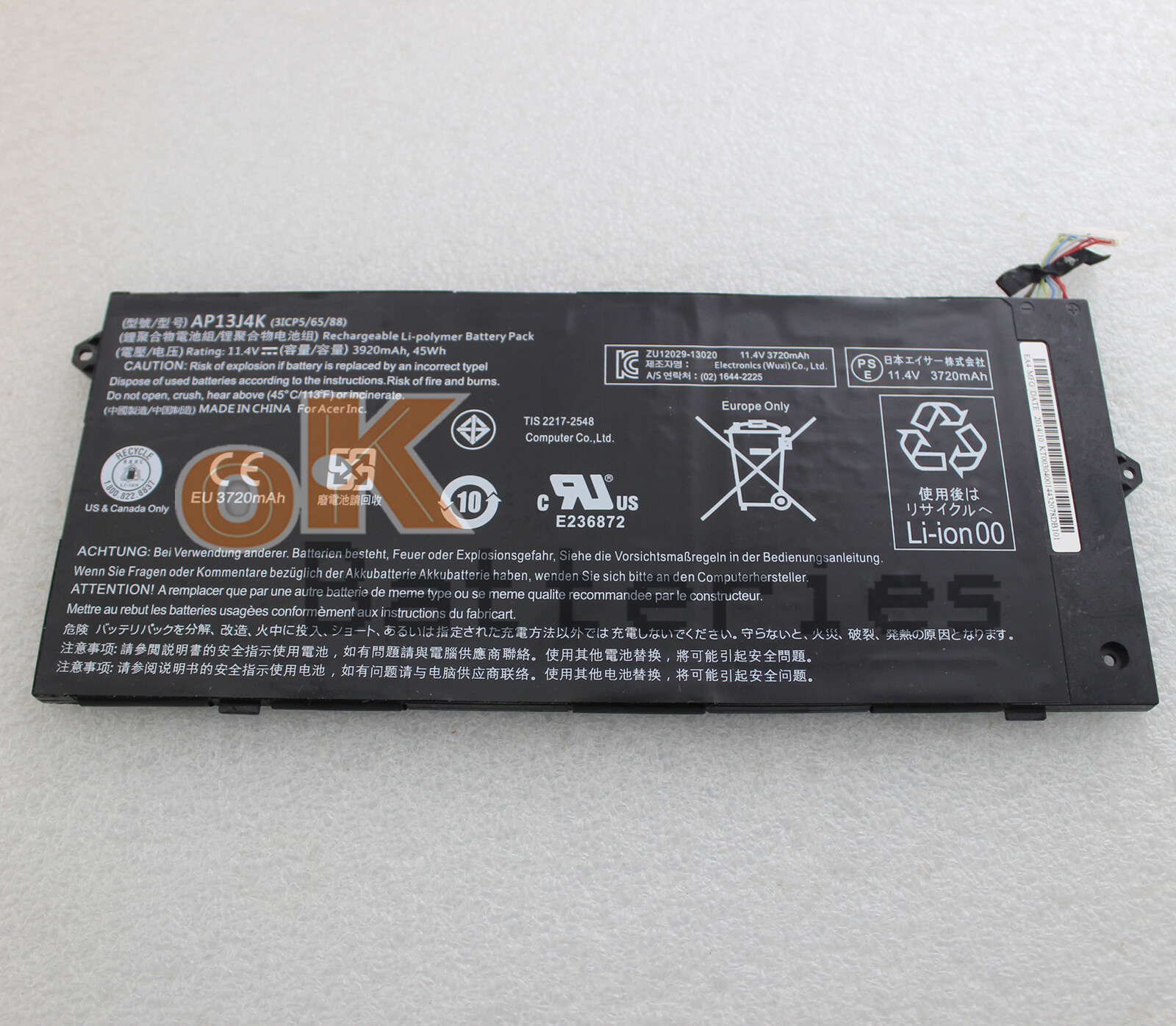 AP13J3K AP13J4K Battery For Acer Chromebook C720-2848 C720 C720P C740 ...