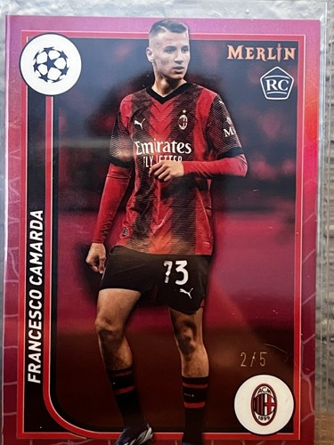 TOPPS MERLIN 2024 Francesco Camarda Rookie Card Red Refractor /5 odds 1 ...
