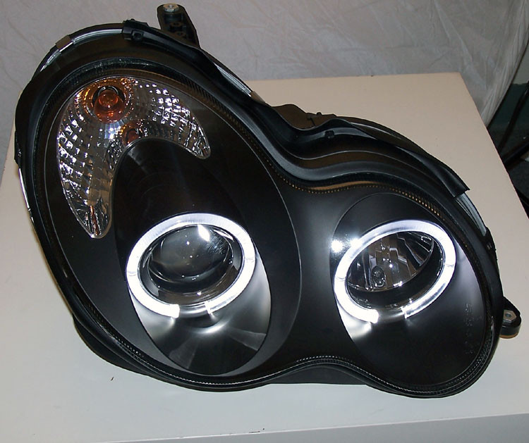For 01-07 Mercedes-Benz C-Class W203 Halo Projector Headlights ...