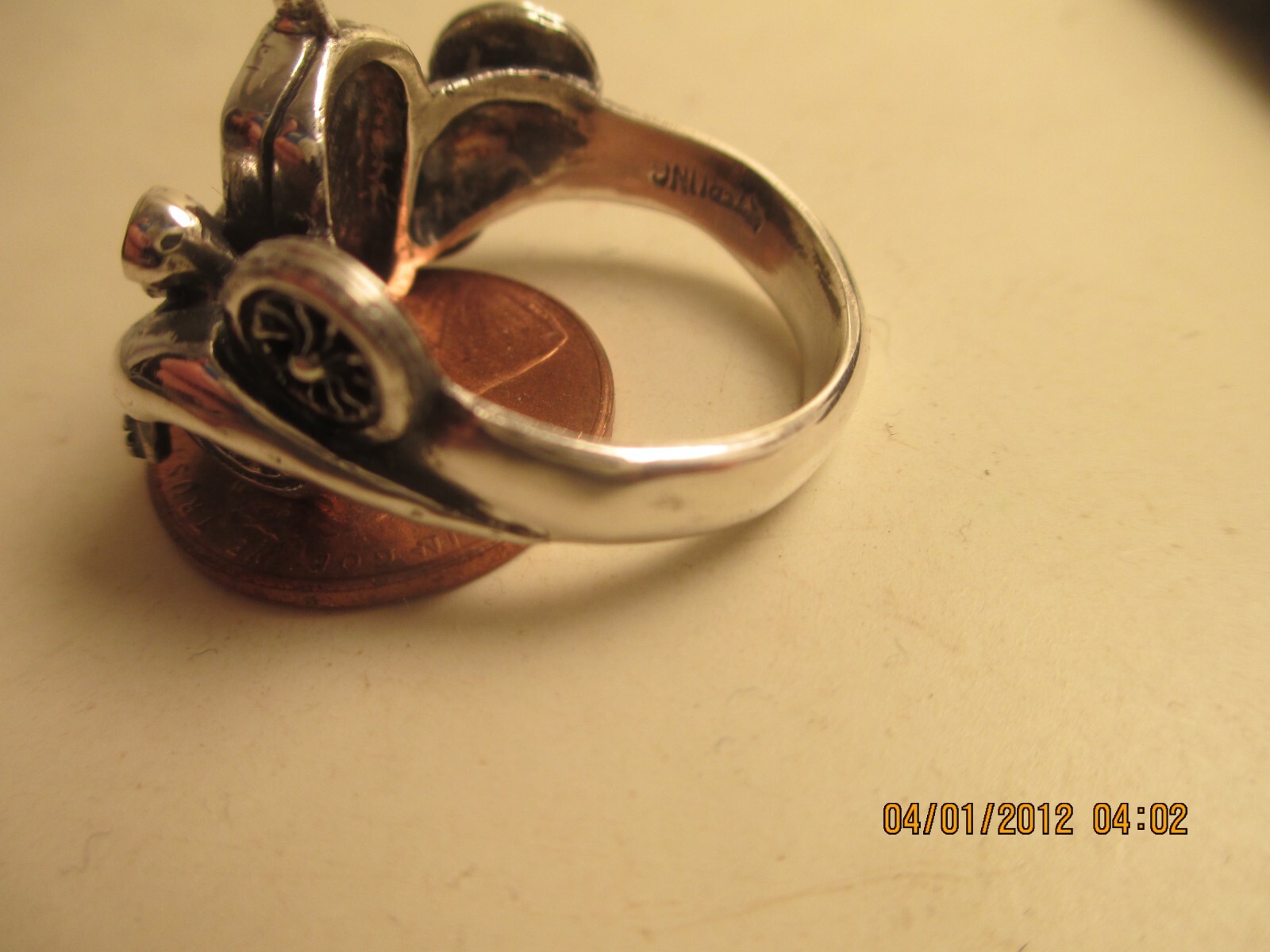 Model A Ford Sterling Silver & 18K Ring - Gem