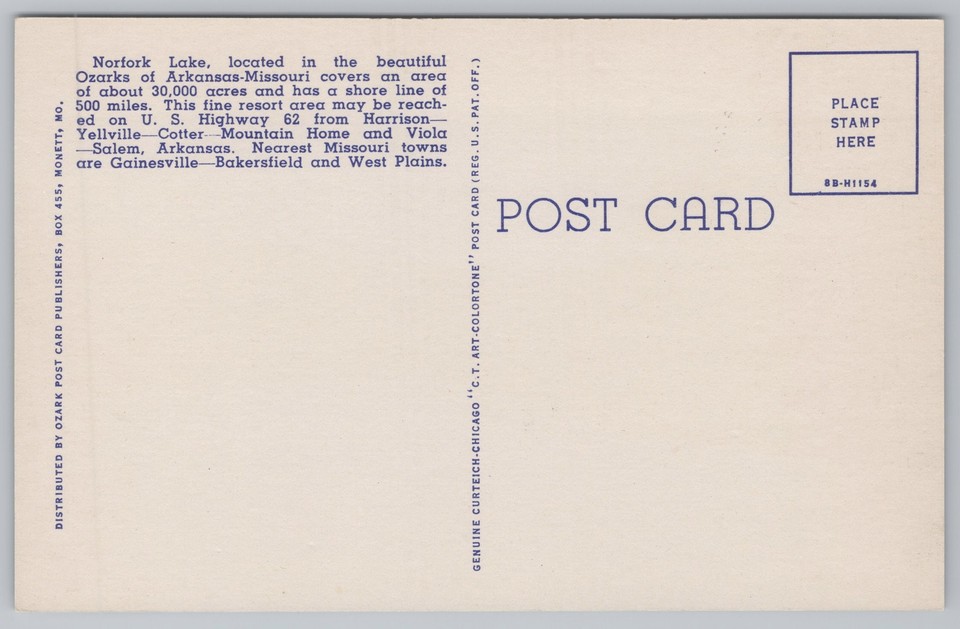 Linen~One Of Many Fishing Points~Lake Norfork~Ozarks~AR~Vintage ...