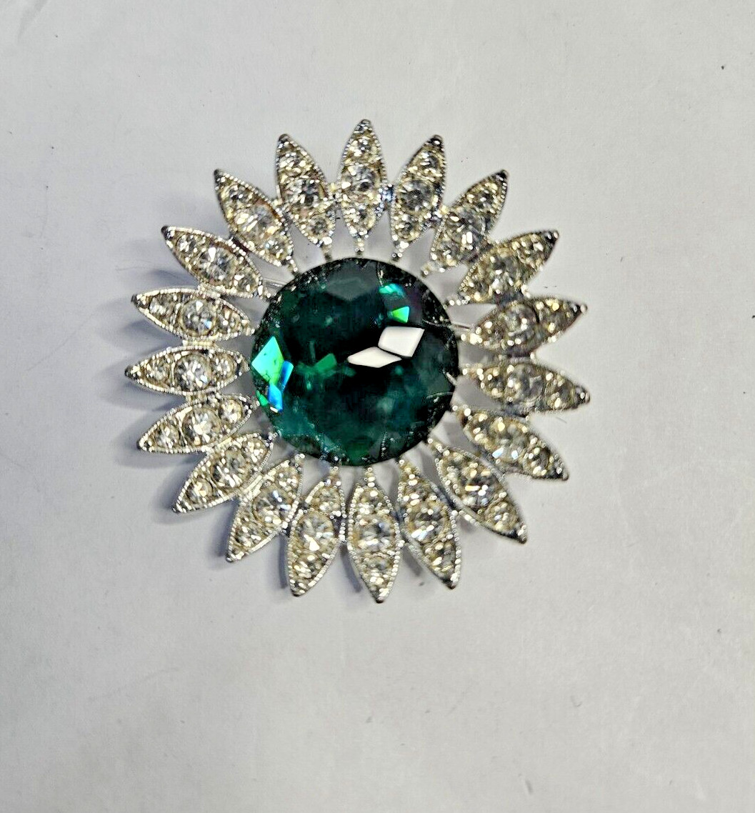 Vintage Sarah Coventry Emerald Green & Glass Rhinest… - Gem