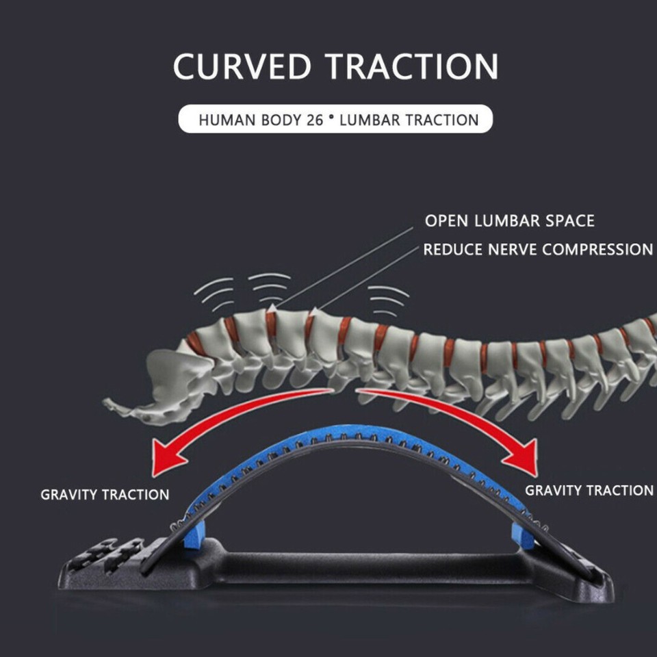 Multi-Level Back Stretcher Lumbar Support Device Pain Spine Relief ...